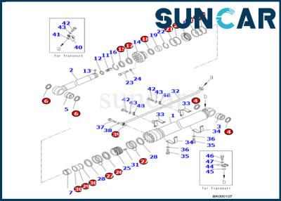 China Komatsu Arm Cylinder Seal Kit 707-99-76380 7079976380 Arm Cylinder Seal Repair Kit For PC700LC-8E0 PC650LC-8E0 for sale