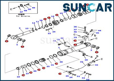 China 7079969460 Excavator Parts PC450-8 PC430-8 Komatsu 707-99-69460 Arm Cylinder Seal Kit Service Kits for sale