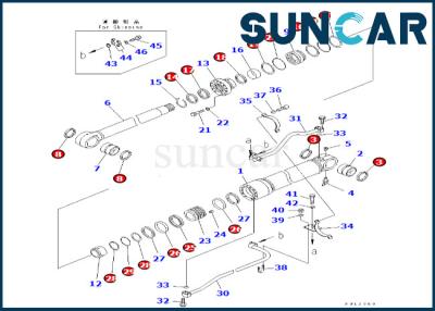 China Komatsu 7079968680 707-99-68680 Boom Cylinder Seal Kit Fits PC600LC-6A Boom Cylinder Sealing Kit for sale