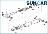 China PC45R-8 PC45-1 Excavator Sealing Kit 878000416 Arm Hydraulic Replacement Cylinder Oil Seal Kits for sale