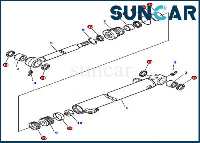 China 878000017 Bucket Cylinder Repair Seal Kit For Excavator 245 PC45-1 Komatsu Construction Machinery for sale