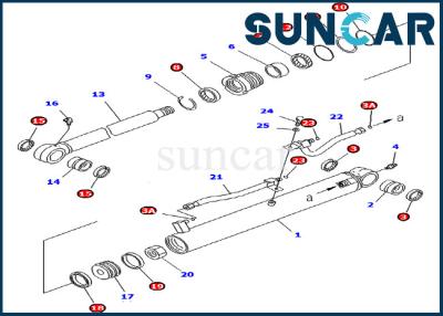 China 707-98-25360 7079825360 Bucket Cylinder Repair Seal Kit Fits For Excavator PC45MR-1 Komatsu Inner Parts for sale