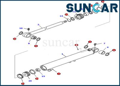 China Boom Swing Cylinder Service Kit 707-98-25780 7079825780 Komatsu PC45MR-3 Excavator Seal Kits for sale