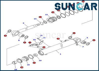 China 707-98-25750 7079825750 Boom Cylinder Seal Kit Fits Inner Parts Komatsu PC45MR-3 PC55MR-3 for sale