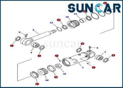 China 707-98-32570 Blade Cylinder Seal Kit Service Kits For Komatsu Models Equipment PC45MR-3 PC55MR-3 for sale