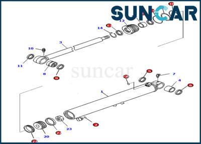 China Boom Swing Cylinder Oil Seal Kit 707-98-25760 7079825760 PC45MR-3 Models Komatsu Repair Kits for sale