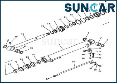 China PC60U-3 Komatsu 201-63-33300 2016333300 Arm Cylinder Sealing Kit Hydraulic Replacement Seal Kits for sale