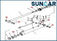China PC60U-5 Models Komatsu 201-63-02060 2016302060 Boom Swing Repair Seal Kit Hydraulic Cylinder for sale
