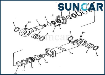 China 209-63-96101 2096396101 Bottom Dump Cylinder Service Kit Fits For Model PC650-1 Komatsu Repair Kits for sale