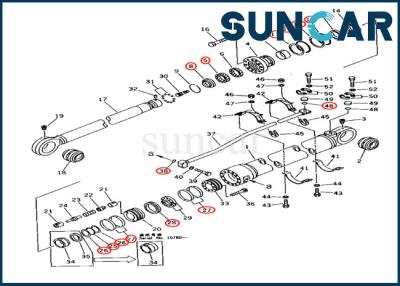 China 707-99-77240 7079977240 Arm Cylinder Seal Repair Kit For Excavator Komatsu PC650-3 PC650LC-5 PC710-5 for sale