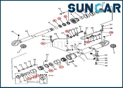 China Komatsu 707-99-68600 7079968600 Boom Cylinder Service Kit For Loader Model PC650-3 PC650-5 for sale