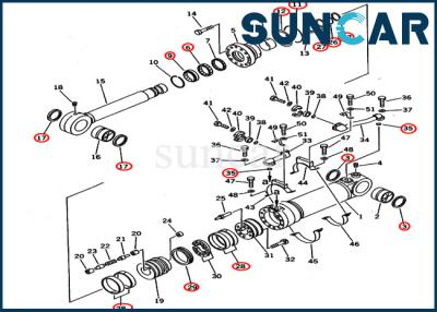 China 707-99-56300 Bottom Dump Excavator Service Kit Models PC650LC-3 PC650LC-5 Komatsu Cylinder Seal Kit for sale