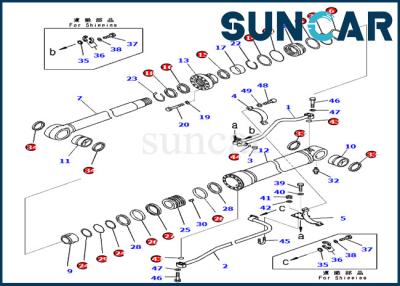 China PC650LC-11 PC700LC-11 Komatsu 721-98-01360 7219801360 Boom Cylinder Seal Kit Service Kits for sale