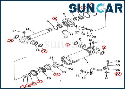 China 707-98-55500 Boom Repair Seal Kit 7079855500 Komatsu  PC70-7 PC70-7E Cylinder Seal Kits for sale