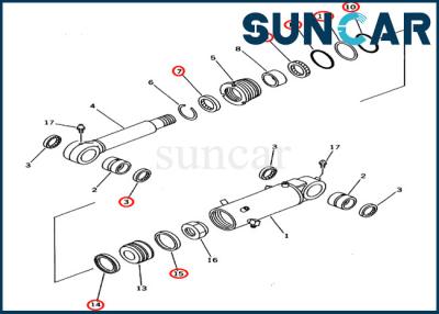 China 707-98-43130 7079843130 Blade Cylinder Seal Repair Kit For Models PC60-7 PC70-7 PC70-7E Service Parts for sale