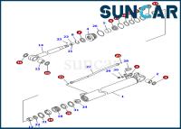 China Service Kits 707-99-35350 7079935350 Arm Cylinder Sealing Kit For Komatsu PC70-8 Heavy Equipment for sale