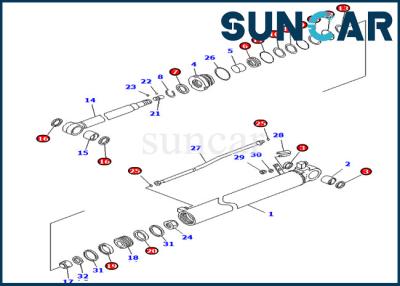 China Service Kits 707-99-35350 7079935350 Arm Cylinder Sealing Kit For Komatsu PC70-8 Heavy Equipment for sale