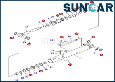 China PC70-8 Komatsu 707-99-36710 7079936710 Boom Hydraulic Cylinder Seal Kit Replacement Kits for sale