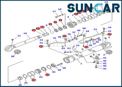 China PC750-6 Komatsu Service Kits 707-99-77390 7079977390 Excavator Boom Cylinder Oil Seal Kit for sale
