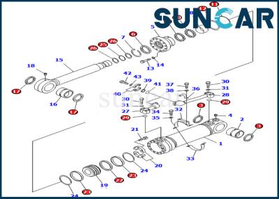 China 707-99-56200 7079956200 Bottom Dump Cylinder Service Kit Fits Model PC750-6 Komatsu Repair Kit for sale