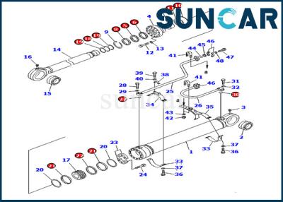 China PC750-6 Bucket Repair Seal Kit 707-99-69660 7079969660 Komatsu Excavator Cylinder Service Parts for sale