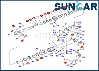China 707-99-68550 7079968550 Bucket Cylinder Seal Repair Kit For Komatsu Machinery Model PC750-6 PC750LC-6 for sale