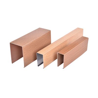 China Aluminum Baffle Ceiling 30x100mm U-Shaped Strip for Commercial Buildings Fireproof for sale