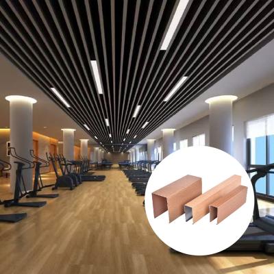 China Fireproof U-Shaped Aluminum Strip Ceiling Tile 30x100mm for Indoor Decoration for sale