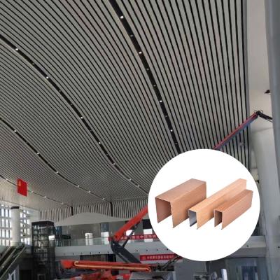 China Aluminum Linear Baffle Ceiling U Shape Decorative Suspended Ceiling Tiles 30x100mm for sale