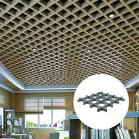 China Aluminum Lattice Ceiling Panels 50x50mm to 200x200mm Custom Perforated Metal Grid Ceiling for sale