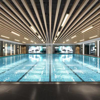 China Aluminum Baffle Ceiling Panel U Shaped Strip 30x50mm Fireproof Sound Absorbing for sale