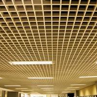 China Customized Aluminum Open Cell Grid Ceiling , Metal Slat Grille Ceiling Panels for sale