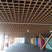 China Metal Suspended False Ceiling Customized Aluminum Suspended Ceiling Grille Fire Resistant for sale