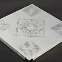 China Embossed Aluminum Ceiling Tiles 600x600mm Fireproof Perforated Soundproof Metal Ceiling System for sale