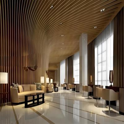China Aluminum Baffle Ceiling U Shape 30x100mm Fireproof Moisture Proof Strip Ceiling Tiles for sale