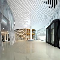 China 3D Aluminum Acoustic Baffle Ceiling Panels 30x100mm Fireproof for Indoor Decor for sale