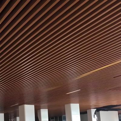 China Aluminum U Baffle Ceiling Square Tube 30x50mm Fireproof Strip Ceiling Panel for sale