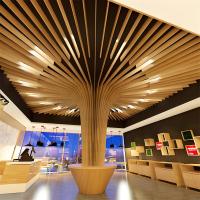 China Aluminum Linear Square Tube Stretch Ceiling Panel 30x50mm Fireproof U-Shaped Strip for sale