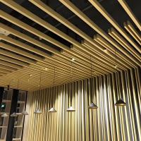 China Aluminum Wood Grain Slat Ceiling 30x100mm U Shaped Baffle Ceiling Fireproof Suspended for sale