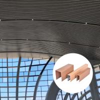 China Suspended Wood Grain Aluminum U Shaped Baffle Ceiling 30x100mm Fireproof for sale