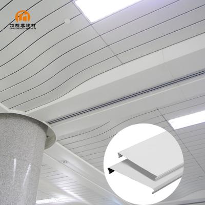 China Custom Aluminum Suspended Slat Strip False Ceiling 100mm Width for Hallway Interior Decoration for sale