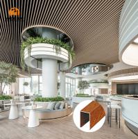 China Aluminum Baffle Ceiling Wood Grain Finish U Shaped Linear Strip 30x100mm for sale