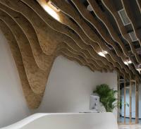 China Aluminum Baffle Ceiling Wood Grain Finish U Shaped Linear Strip 30x100mm for sale