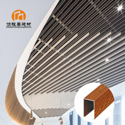 China Aluminum Open Cell Grid Ceiling 30x100mm U-Shaped Strip Waterproof False Ceiling for sale
