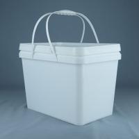 China 20kg Square Plastic Bucket with Lid and Handle Customizable for Anti Stone Paint for sale