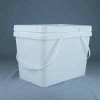 China 20kg Square Plastic Bucket with Lid and Handle Customizable for Anti Stone Paint for sale