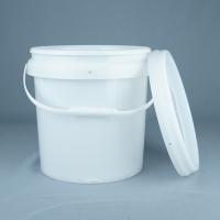 China 10L Round Plastic Packaging Container with Lid and Handle HDPE PP 10 Liter Bucket for sale