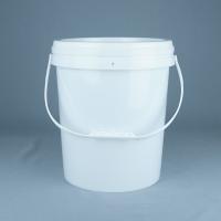 China 15kg Paint Round Plastic Packaging Container With Lid And Handle for sale