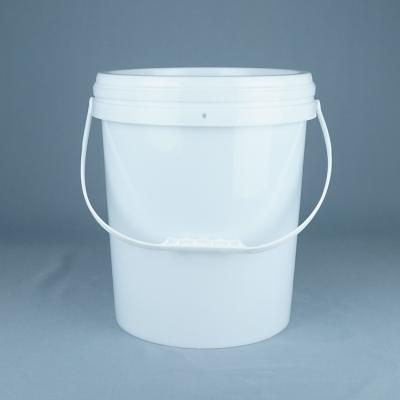 China 15kg Paint Round Plastic Packaging Container With Lid And Handle for sale