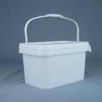 China 5kg Food Grade Rectangle Plastic Bucket With Handle And Lid for sale